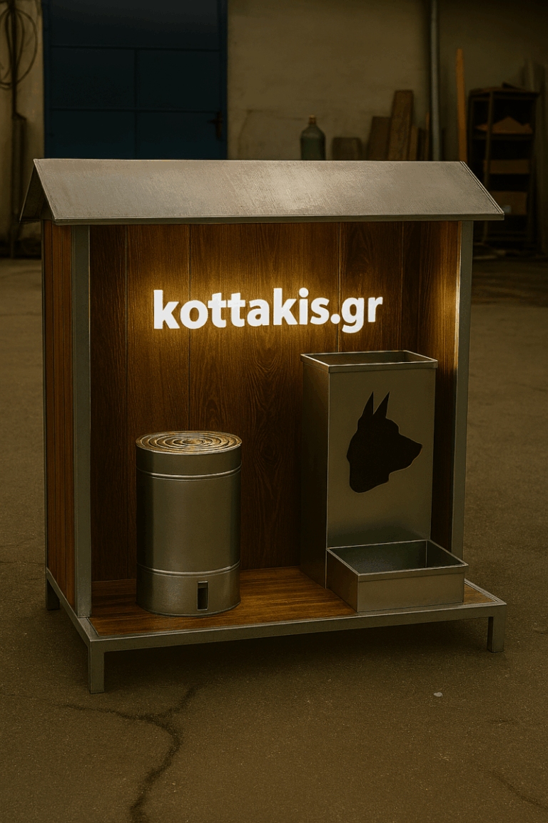 🐶 Τάιστρα & Ποτίστρα Σκύλων με το ονομα του σκυλου σας – 90Χ40Χ70 υψος ...